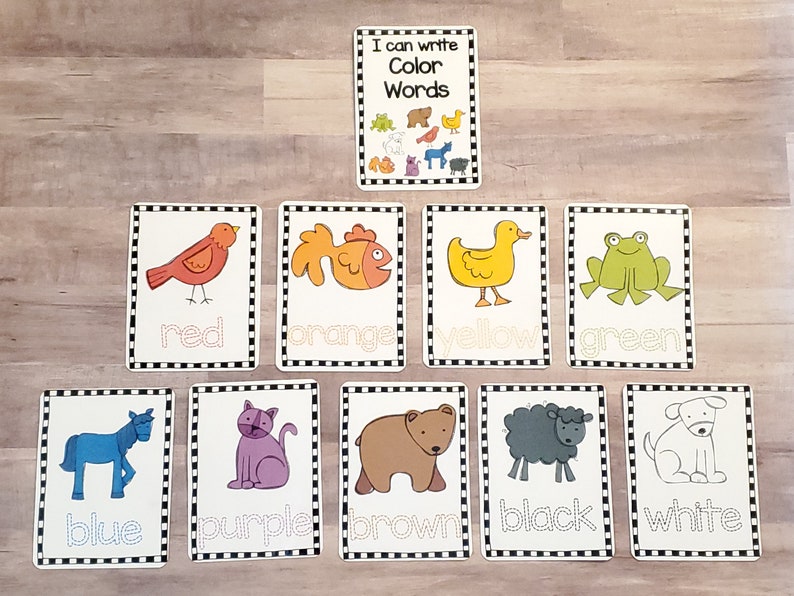 Tracing Color Words Flashcards, Printable, Preschool Learning Activity ...