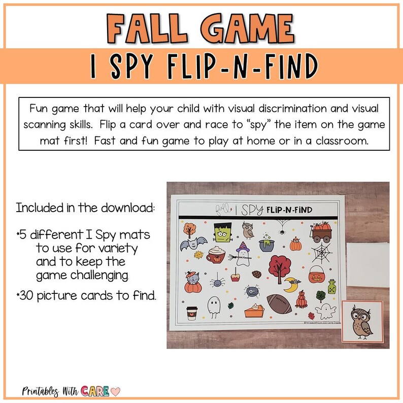 Fall Games Printable, Halloween Games for Kids, Preschool Halloween ...