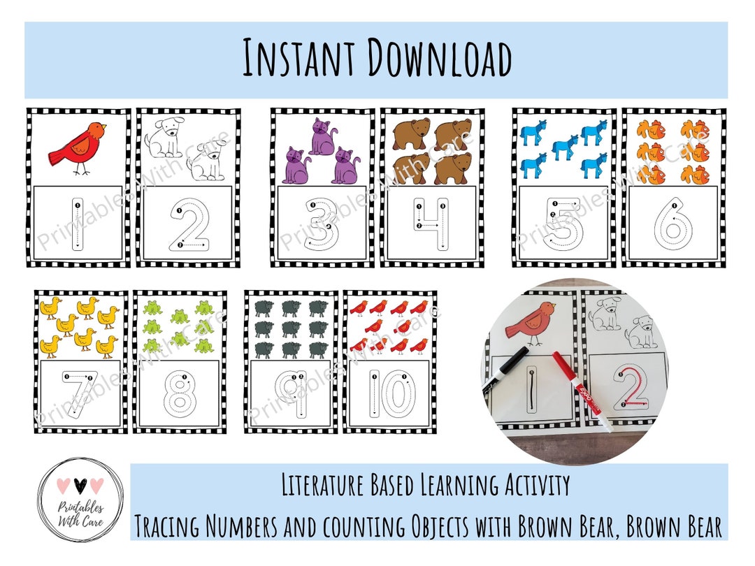 Tracing Numbers, Counting Objects, Math, Printable, Preschool Activity ...