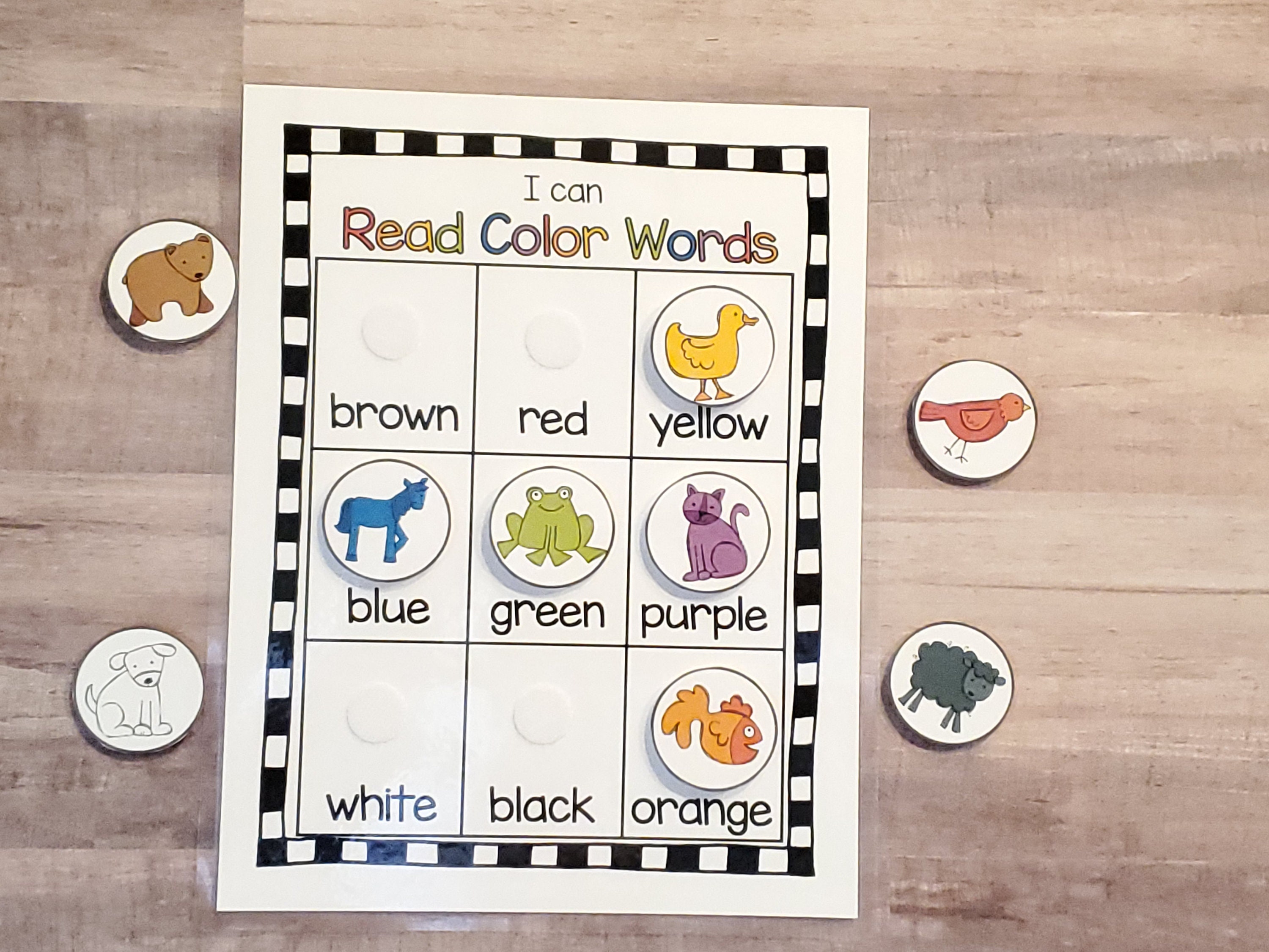 Learning Color Words, Printable, Preschool Learning Activity, Toddler ...