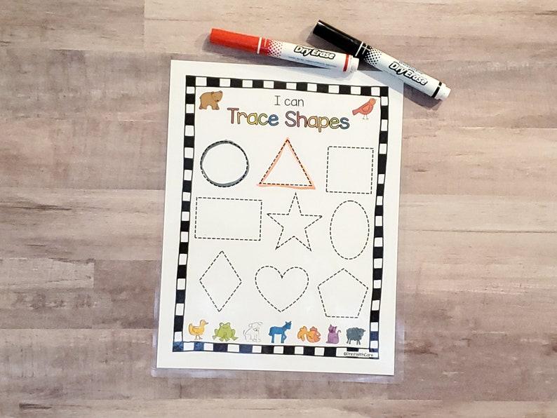 Learning Shapes, Printable, Matching, Tracing, Preschool Learning ...