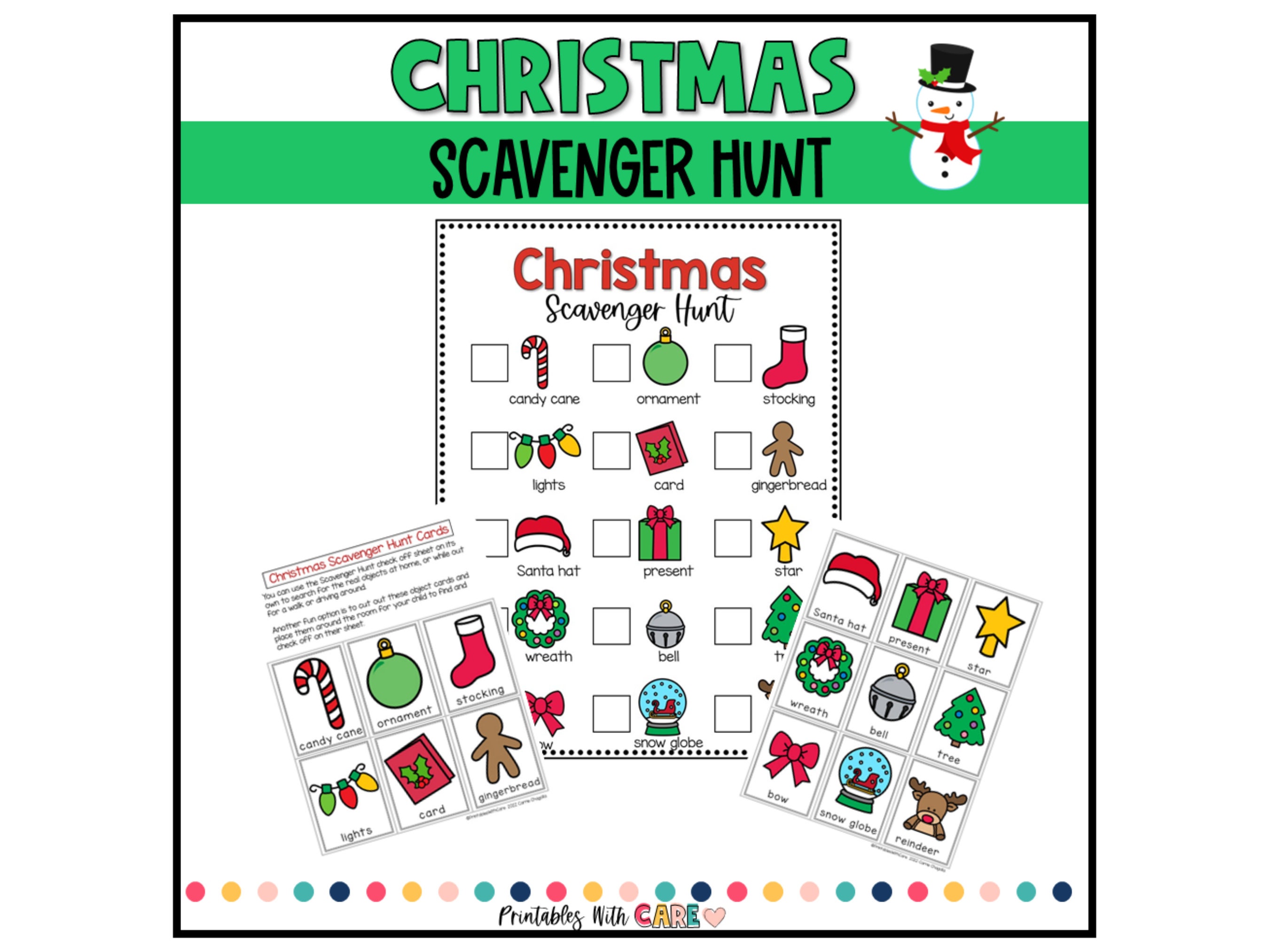 Kids Christmas Games Printable, Christmas I Spy, Tic Tac Toe, Christmas ...