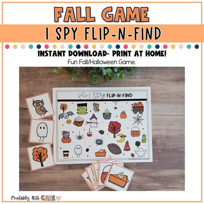 Fall Games Printable, Halloween Games for Kids, Preschool Halloween ...