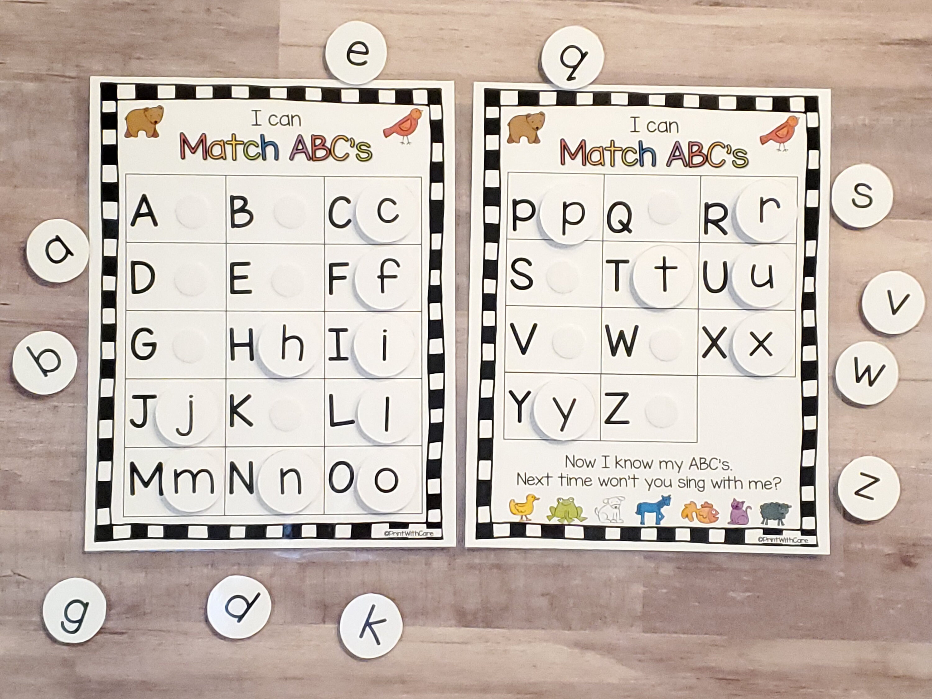 ABC Matching Lower and Upper Case Printable Preschool - Etsy