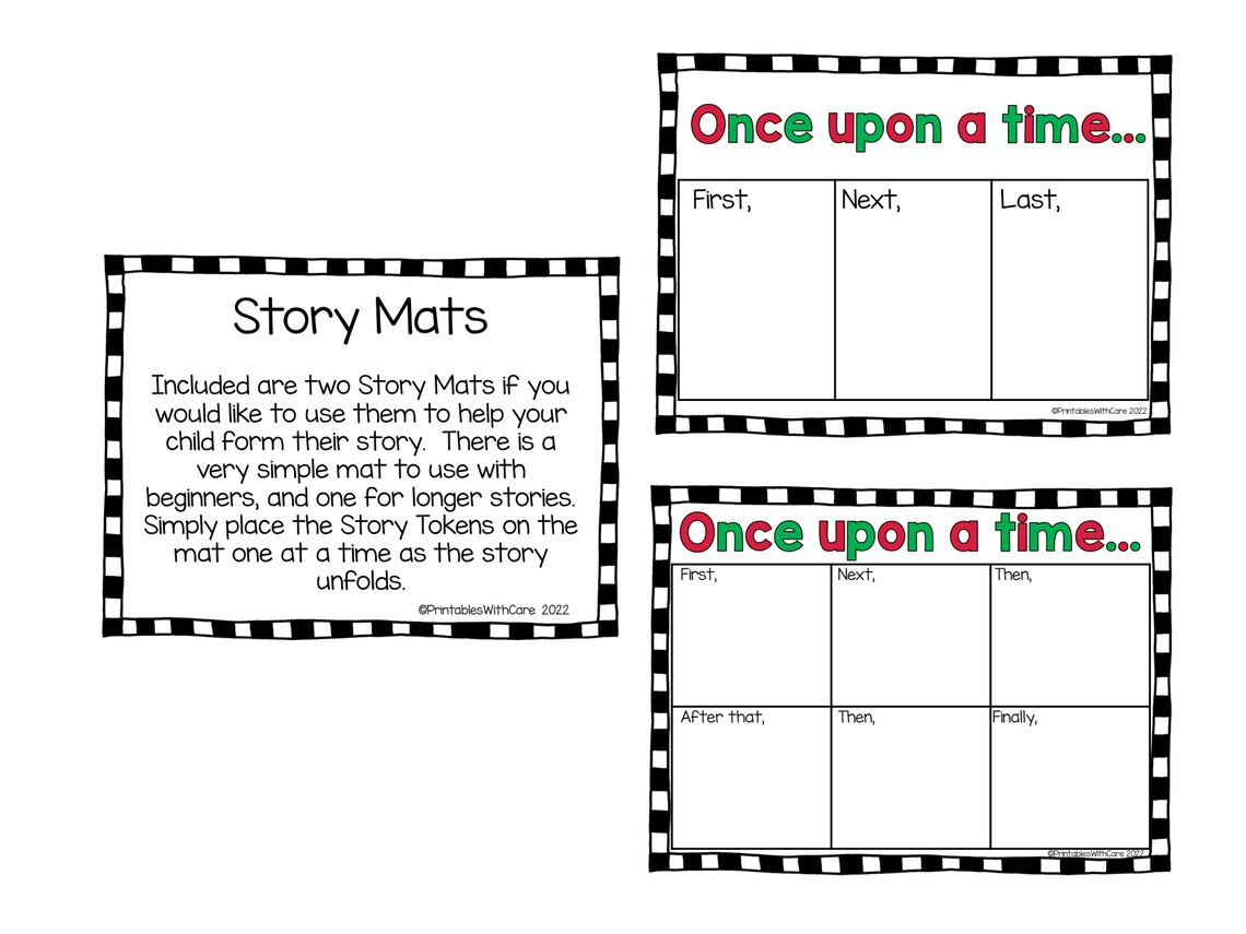 Story Tokens, Christmas Printable Games, Story Telling Printable, Story ...