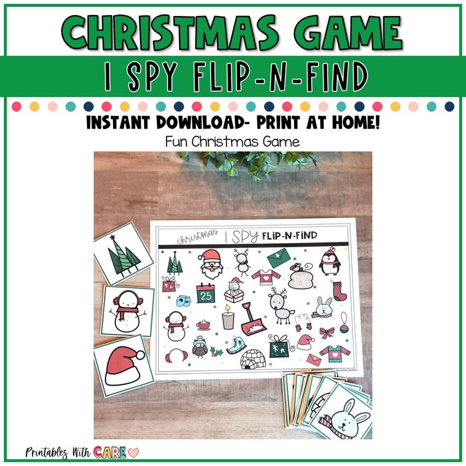 Christmas Game Printable, Christmas Games for Kids, Preschool Christmas ...