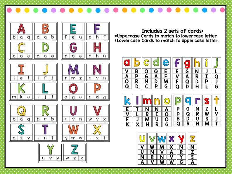 Alphabet Clip Cards, Printable, Letter Recognition, Learning Alphabet ...