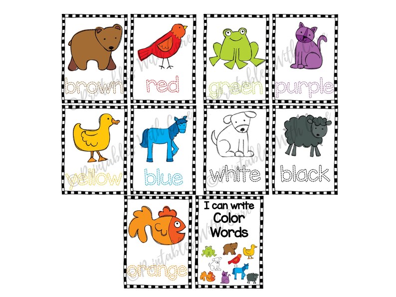Tracing Color Words Flashcards, Printable, Preschool Learning Activity ...