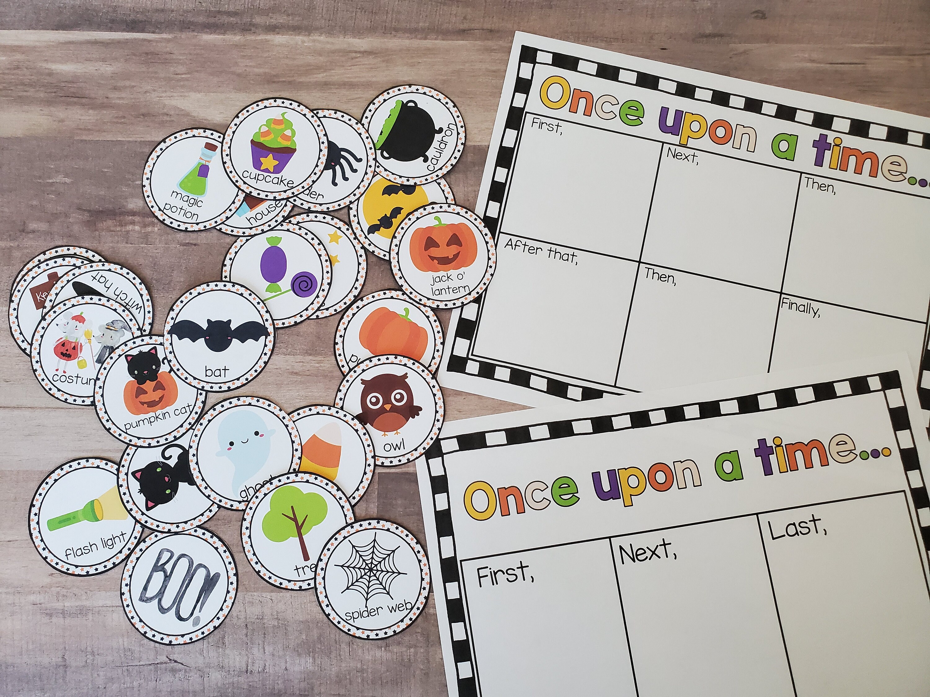Story Tokens, Halloween Printable Games, Story Telling Printable, Story ...