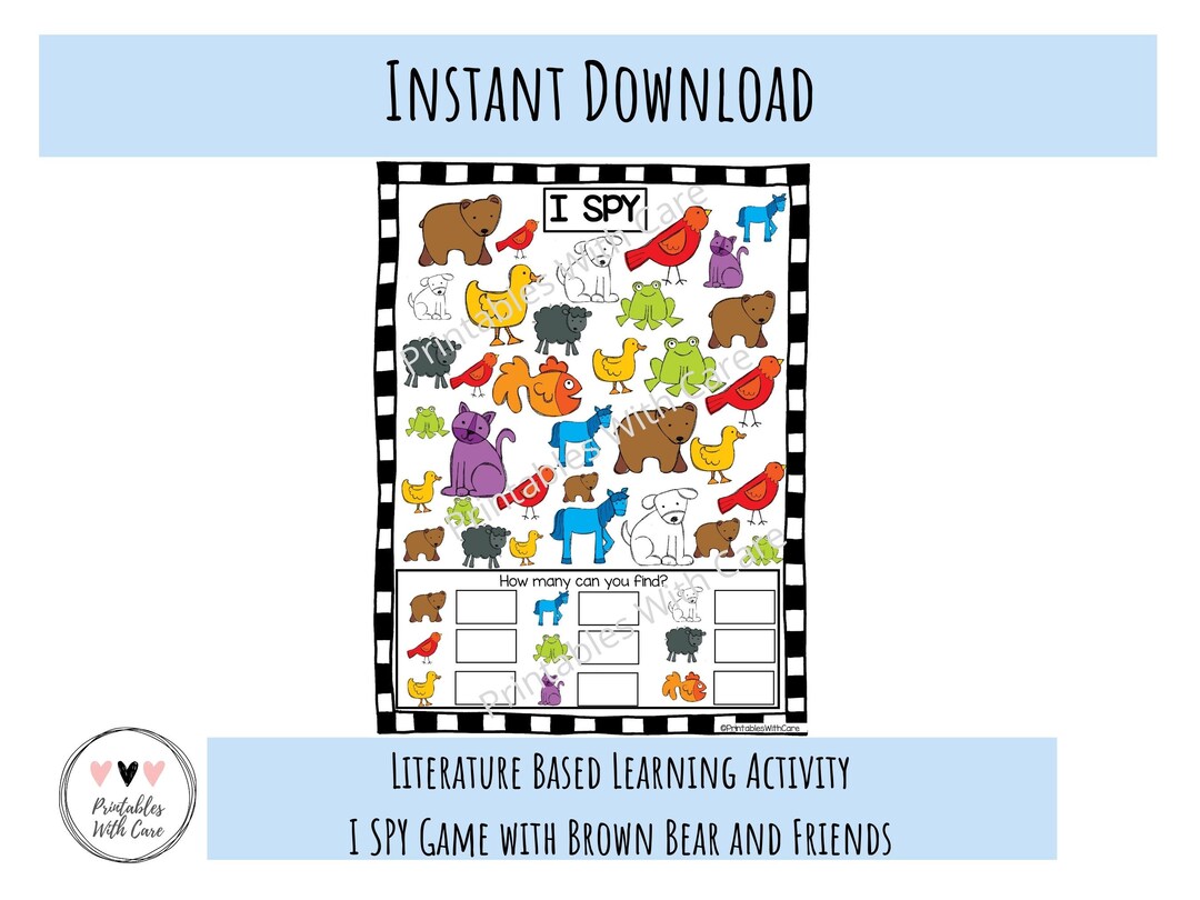 I SPY Game, Counting, Printable, Preschool Learning Activity, Toddler ...