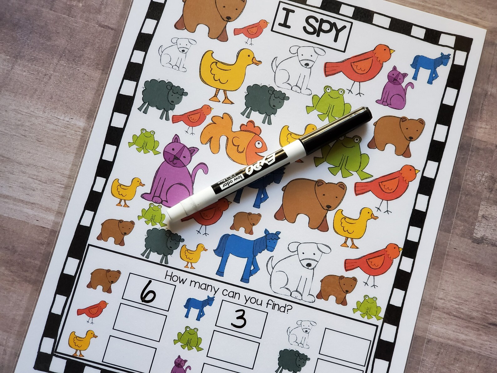 I SPY Game, Counting, Printable, Preschool Learning Activity, Toddler ...