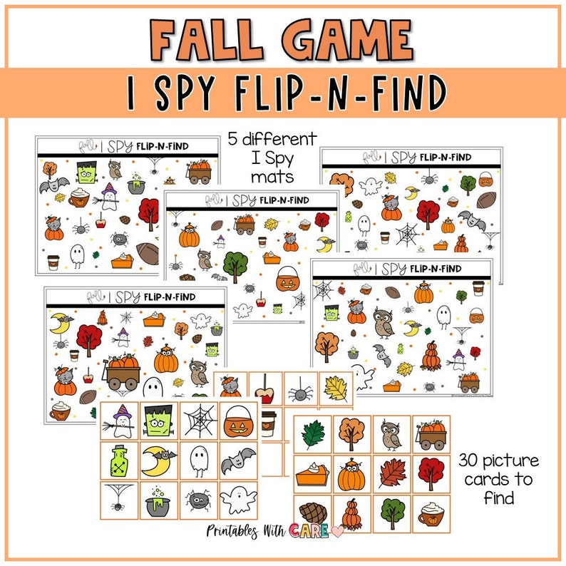 Fall Games Printable, Halloween Games for Kids, Preschool Halloween ...