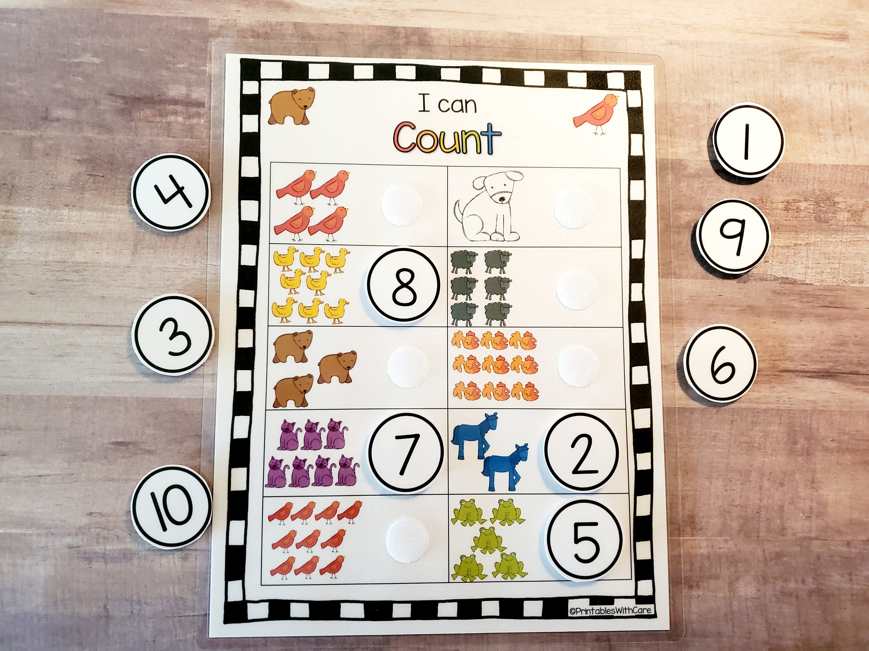Counting Printable Count 1-10 Math Printable Preschool | Etsy