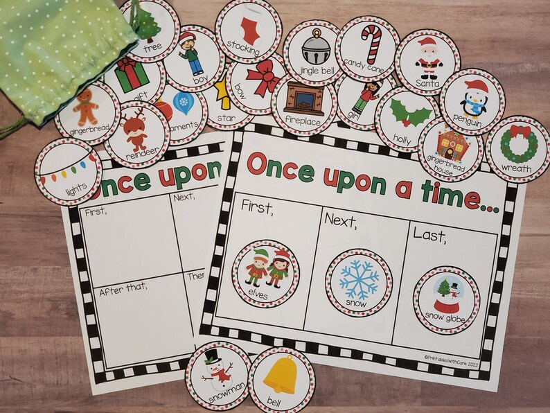 Story Tokens, Christmas Printable Games, Story Telling Printable, Story ...