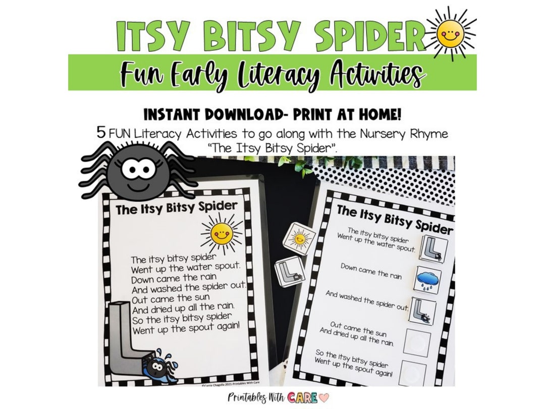 Itsy Bitsy Spider, Nursery Rhyme Activities, Literacy Activities for ...