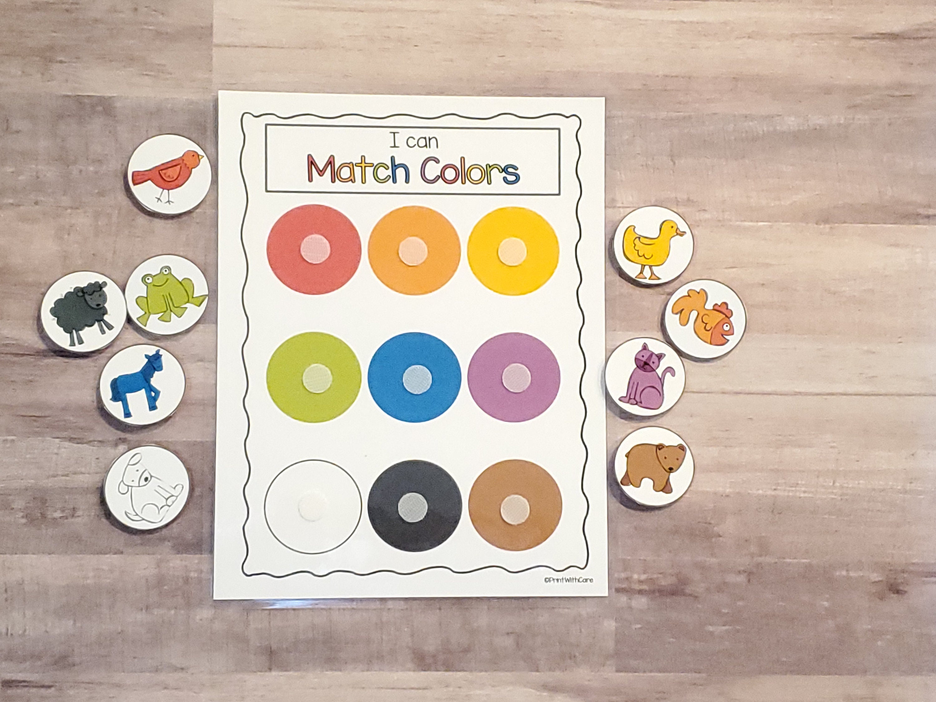 Learning Colors, Match Colors, Printable, Preschool Learning Activity ...