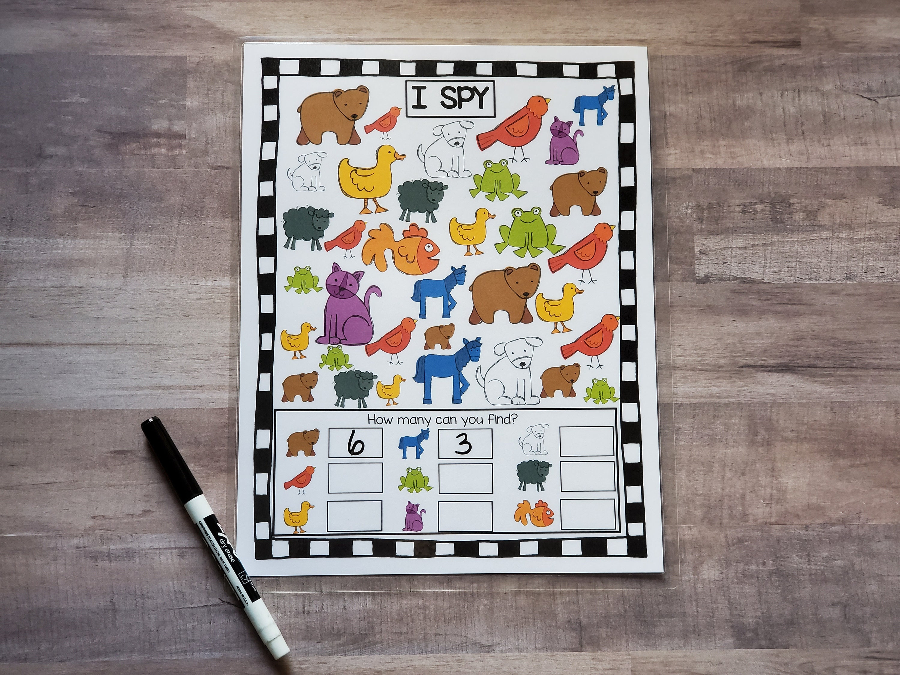 I SPY Game, Counting, Printable, Preschool Learning Activity, Toddler ...