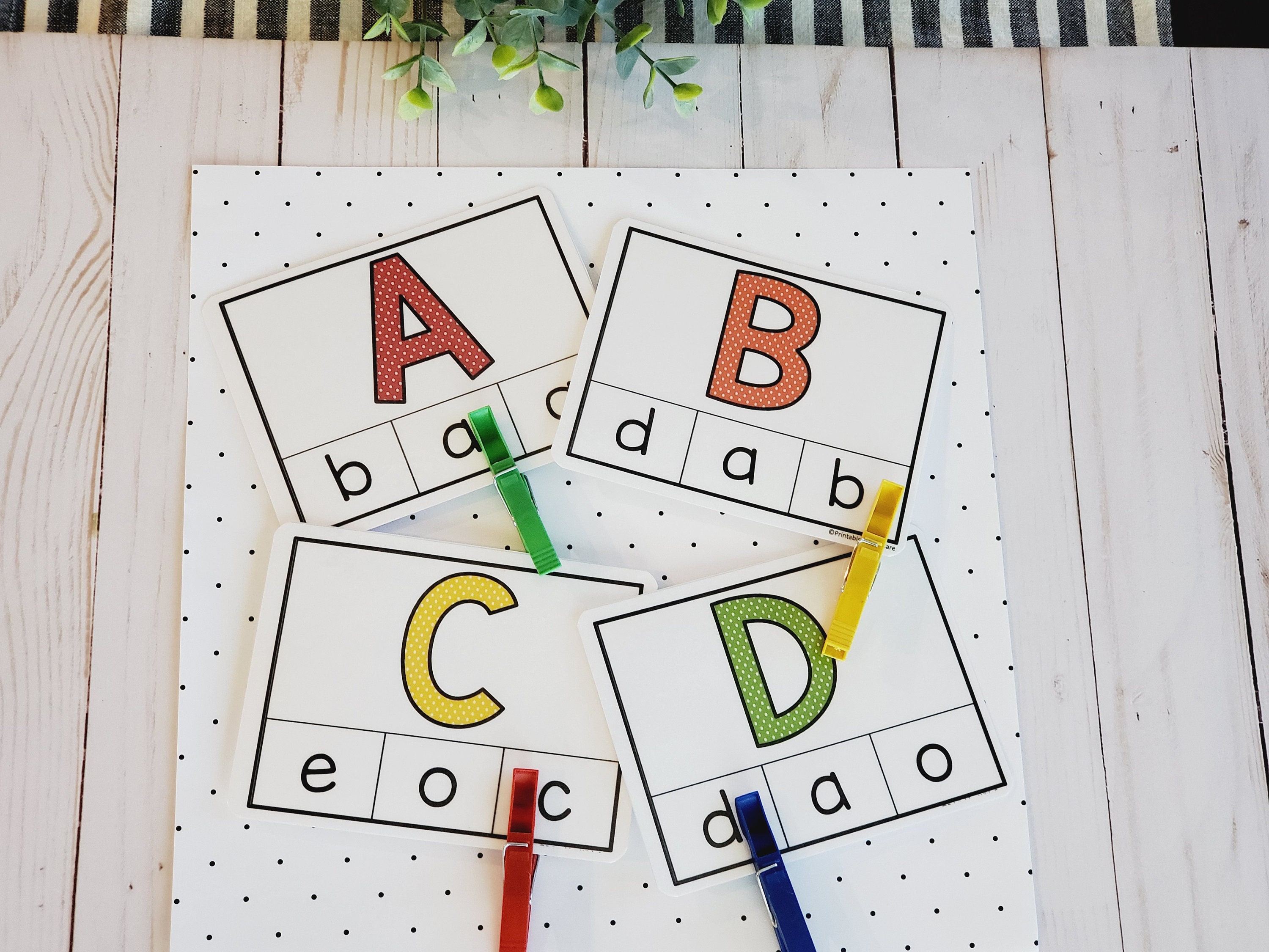Alphabet Clip Cards, Printable, Letter Recognition, Learning Alphabet ...