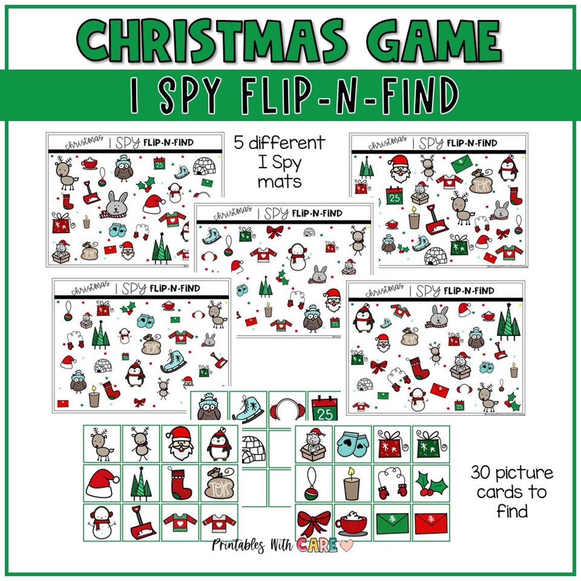 Christmas Game Printable, Christmas Games for Kids, Preschool Christmas ...
