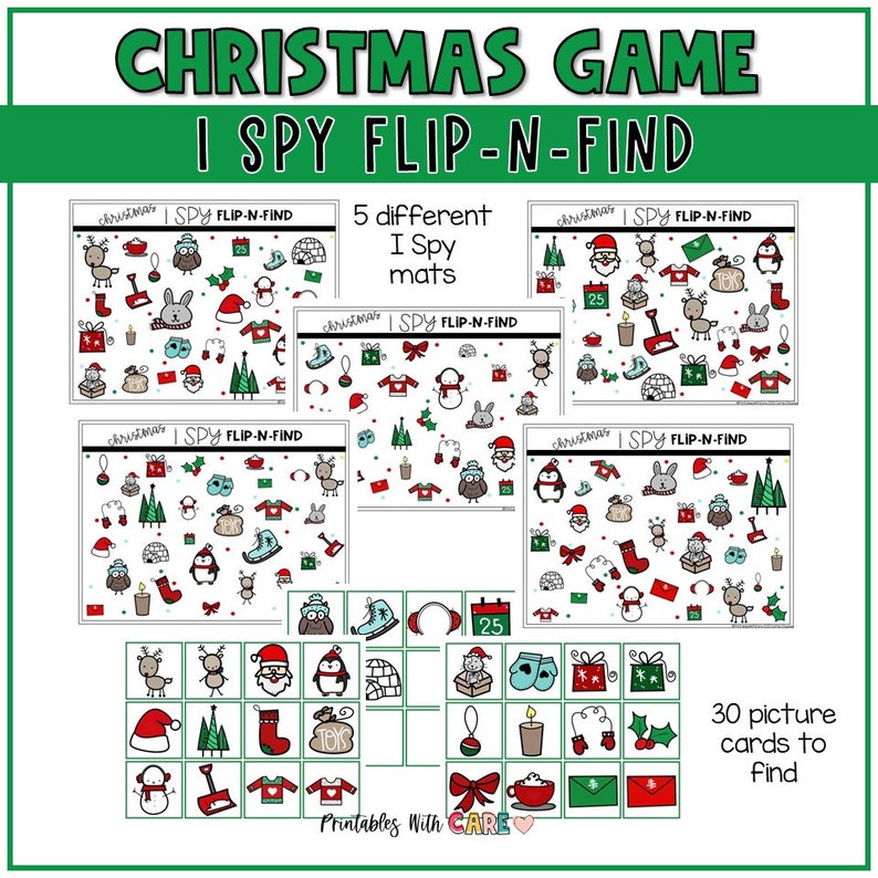 Christmas Game Printable, Christmas Games for Kids, Preschool Christmas ...