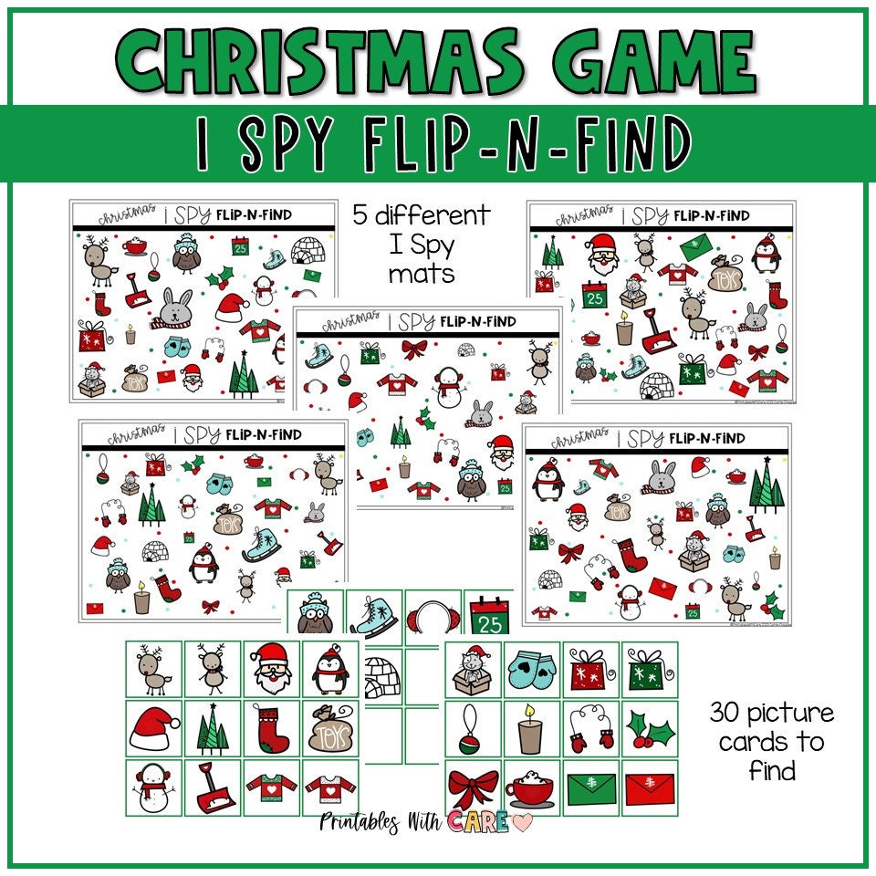 Christmas Game Printable, Christmas Games for Kids, Preschool Christmas ...