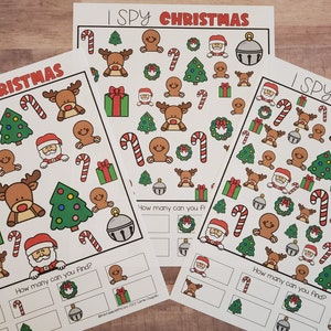 Kids Christmas Games Printable, Christmas I Spy, Tic Tac Toe, Christmas ...