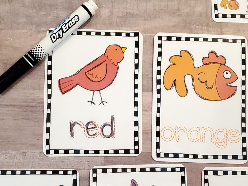 Tracing Color Words Flashcards, Printable, Preschool Learning Activity ...