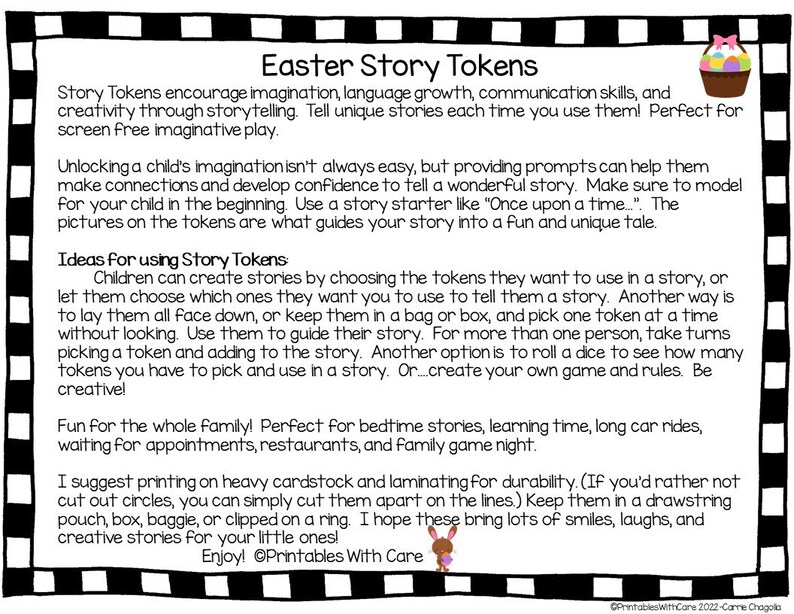 Story Tokens for Kids, Easter Story Cards, Storytelling , Imaginative ...