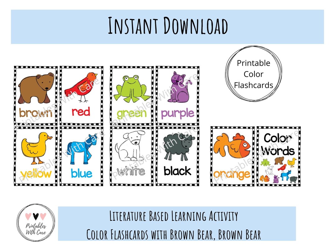 Color Flashcards, Printable, Preschool Learning Activity, Toddler ...