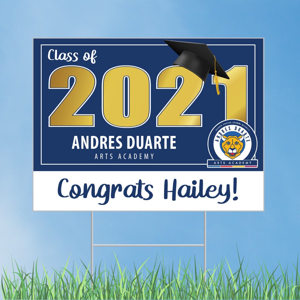 Graduation Yard Signs 2021 - Custom Design With School Colors and Logo ...