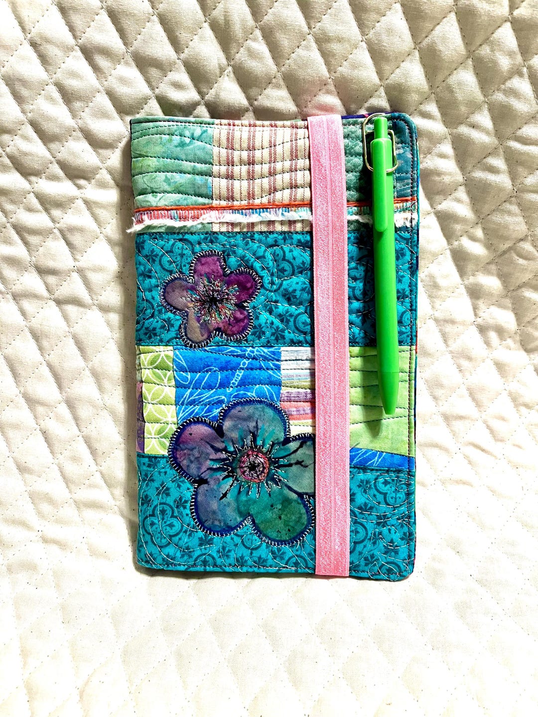 Pastel Flowered Quilted Journal: Refillable Sketchbook With Pen - Etsy