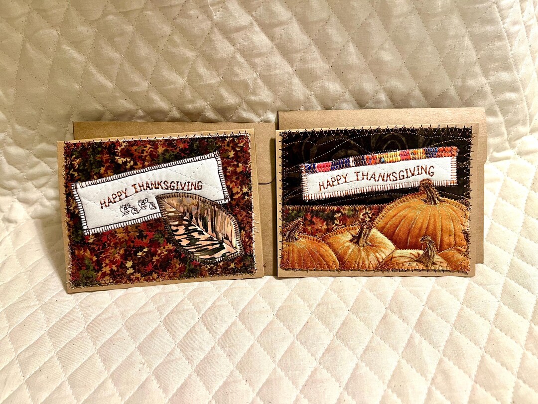 Set of 2 Thanksgiving Note Cards, 4.25x5.5, Blank Note Cards With ...