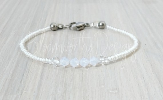 Milky White Bracelet Unisex Opaque Bracelet Translucent White - Etsy ...