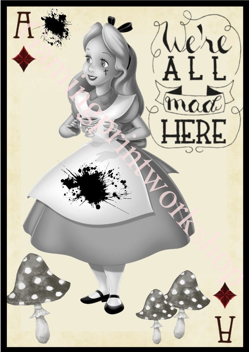 Custom Made A4 Alice in Wonderland Print. - Etsy