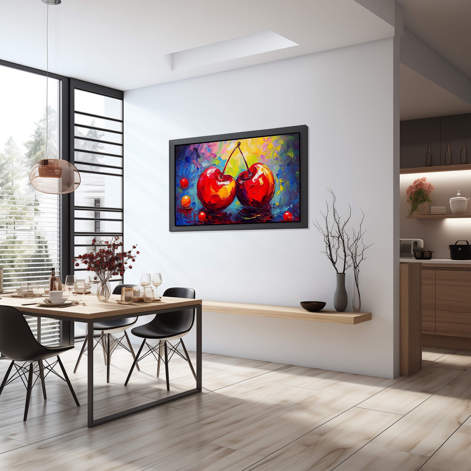 Cherry Love, Still Life Fruit Artwork With an Oil Painting Effect ...