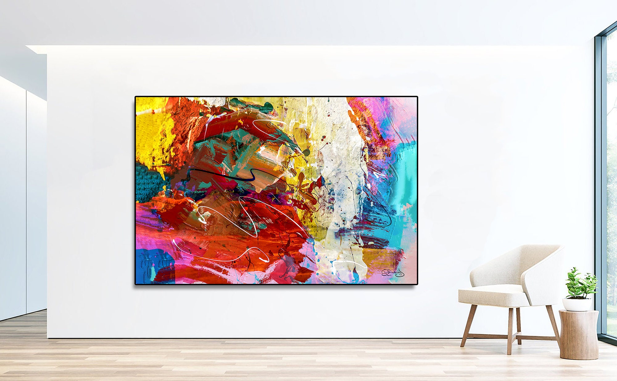 Abstract Home Decor Wall Art, Modern Abstract Canvas Wall Art, Fine Art ...