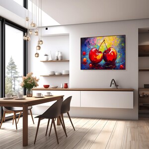 Cherry Love, Still Life Fruit Artwork With an Oil Painting Effect ...