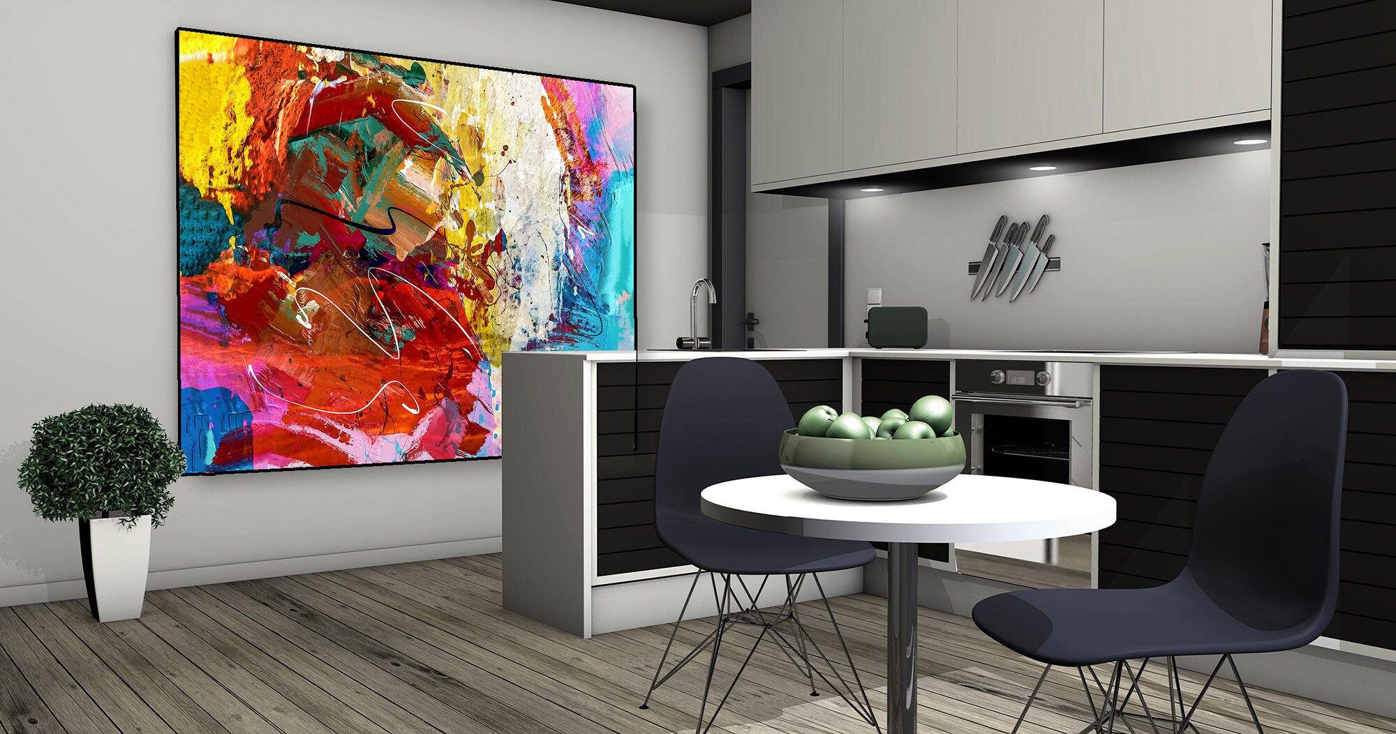 Abstract Home Decor Wall Art, Modern Abstract Canvas Wall Art, Fine Art ...