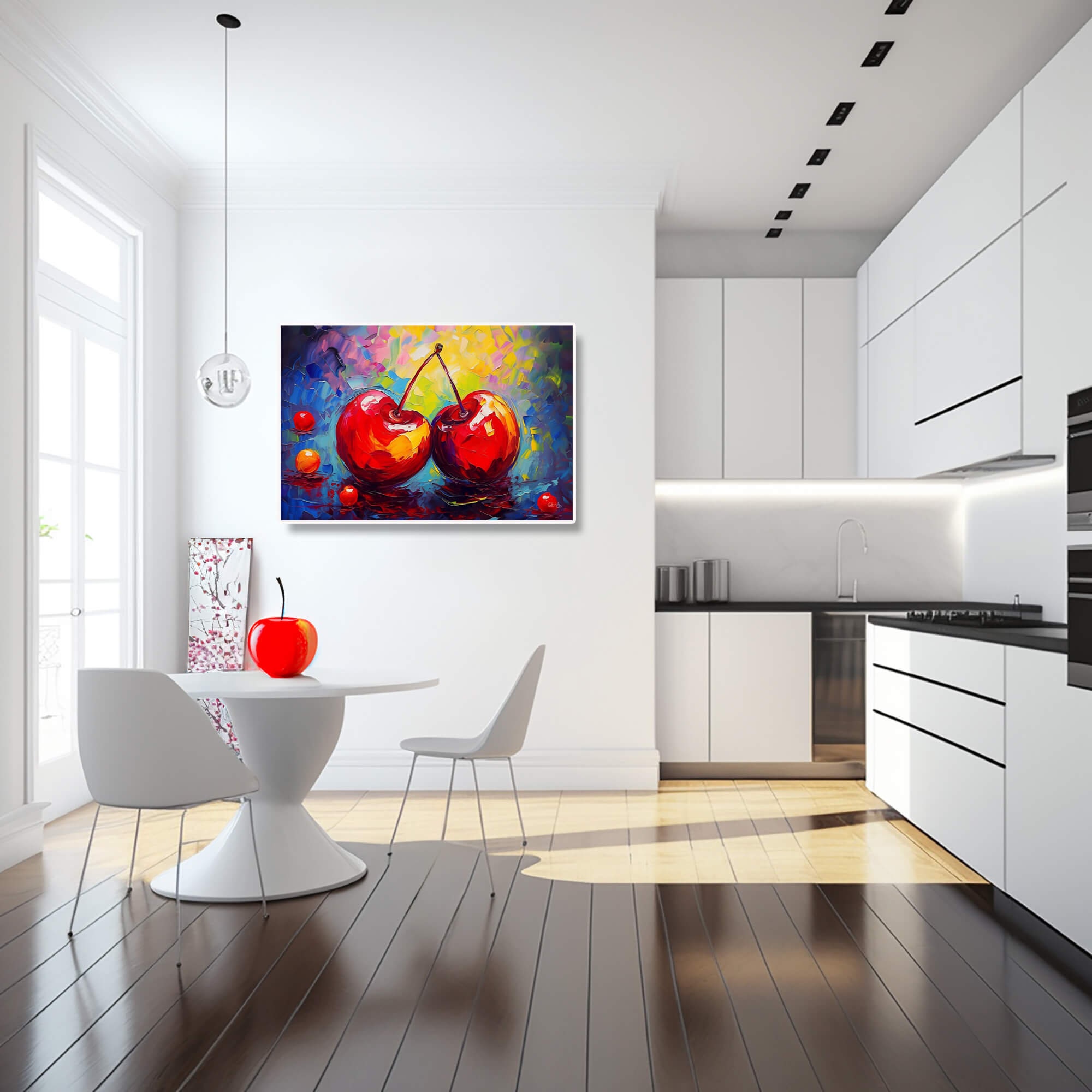 Cherry Love, Still Life Fruit Artwork With an Oil Painting Effect ...