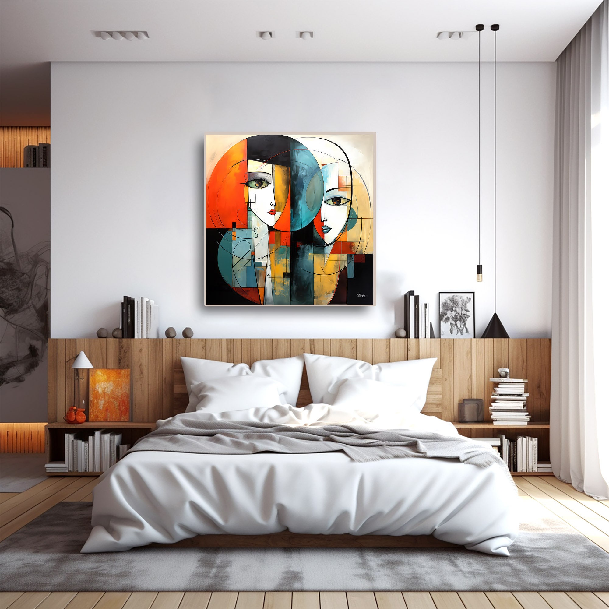 Modern Abstract Female Line Art, Love Wall Art, Female Figure Art ...