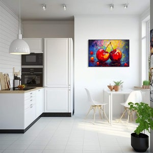 Cherry Love, Still Life Fruit Artwork With an Oil Painting Effect ...