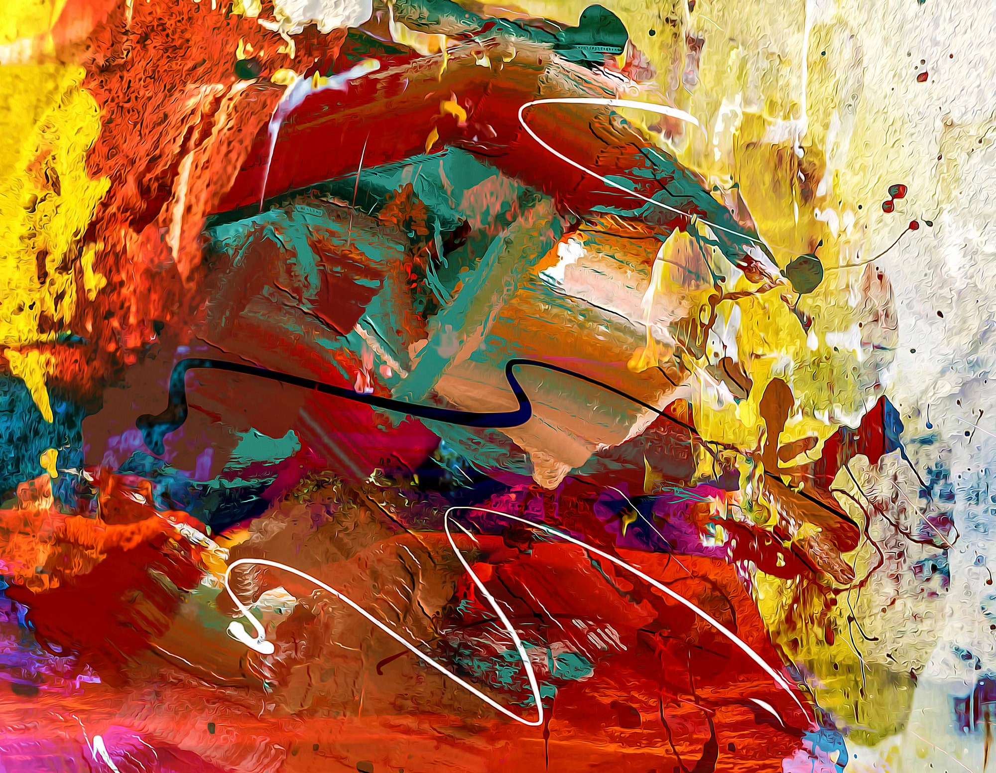 Abstract Home Decor Wall Art, Modern Abstract Canvas Wall Art, Fine Art ...