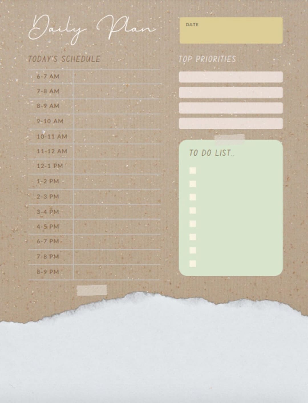 Digital Printable Daily Planner - Etsy