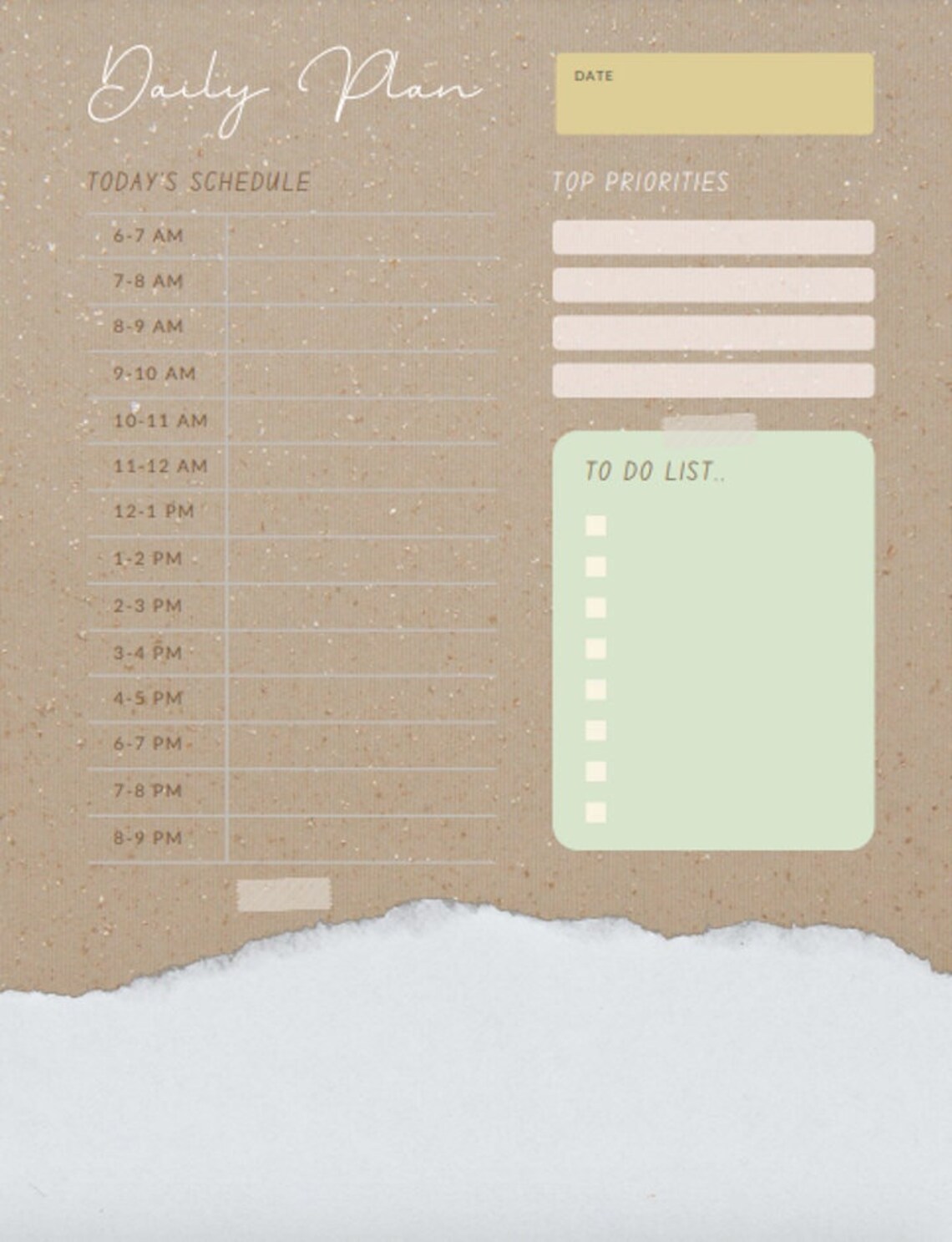 Digital Printable Daily Planner - Etsy