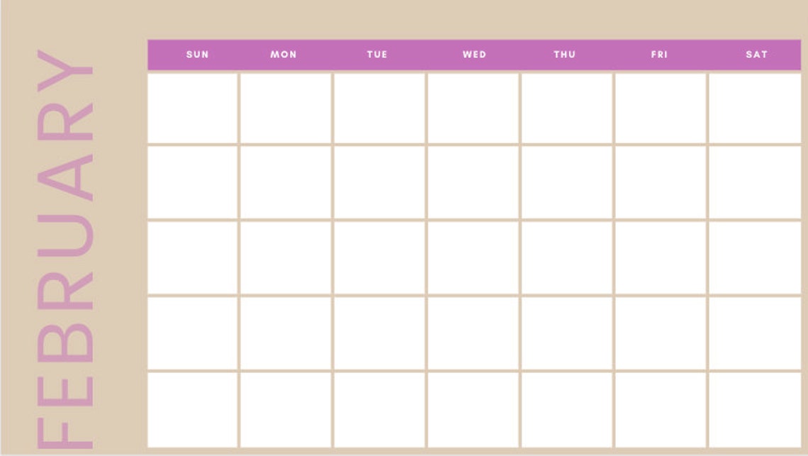 Digital Printable Calendar - Etsy