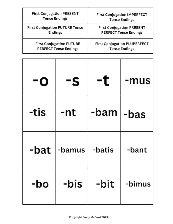 1st Conjugation Endings