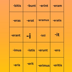 Latin Verb Conjugation Endings Printable - Etsy