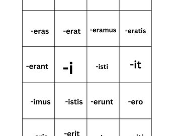 Latin Verb Conjugation Endings Printable - Etsy