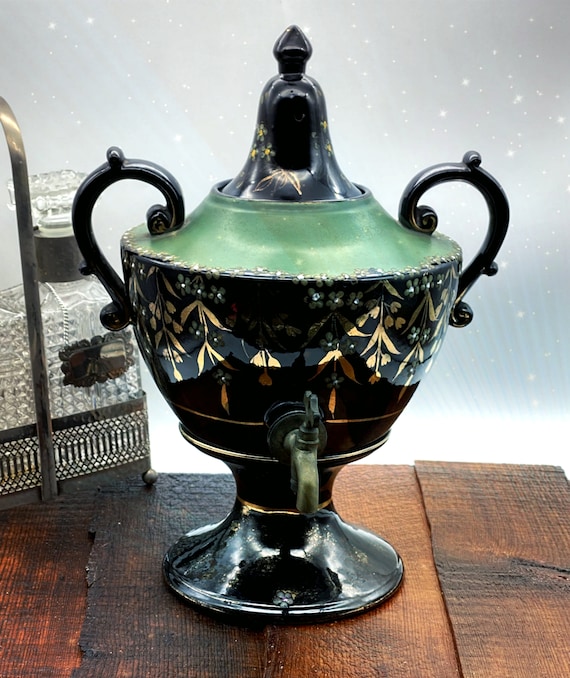 19th Century Victorian Jackfield Ceramic & Gilded Tea Urn Rare | Etsy