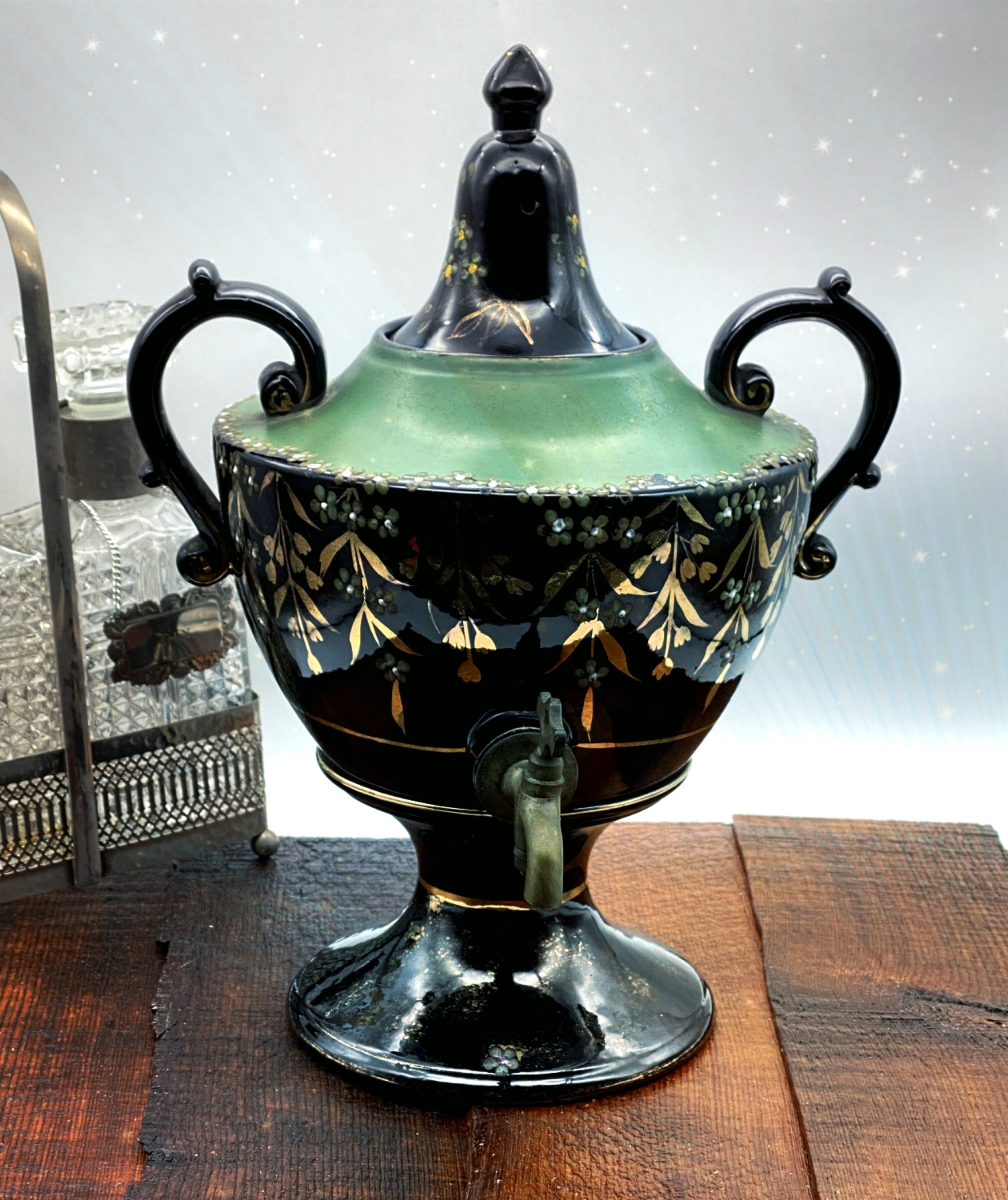 19th Century Victorian Jackfield Ceramic & Gilded Tea Urn Rare C1860 - Etsy